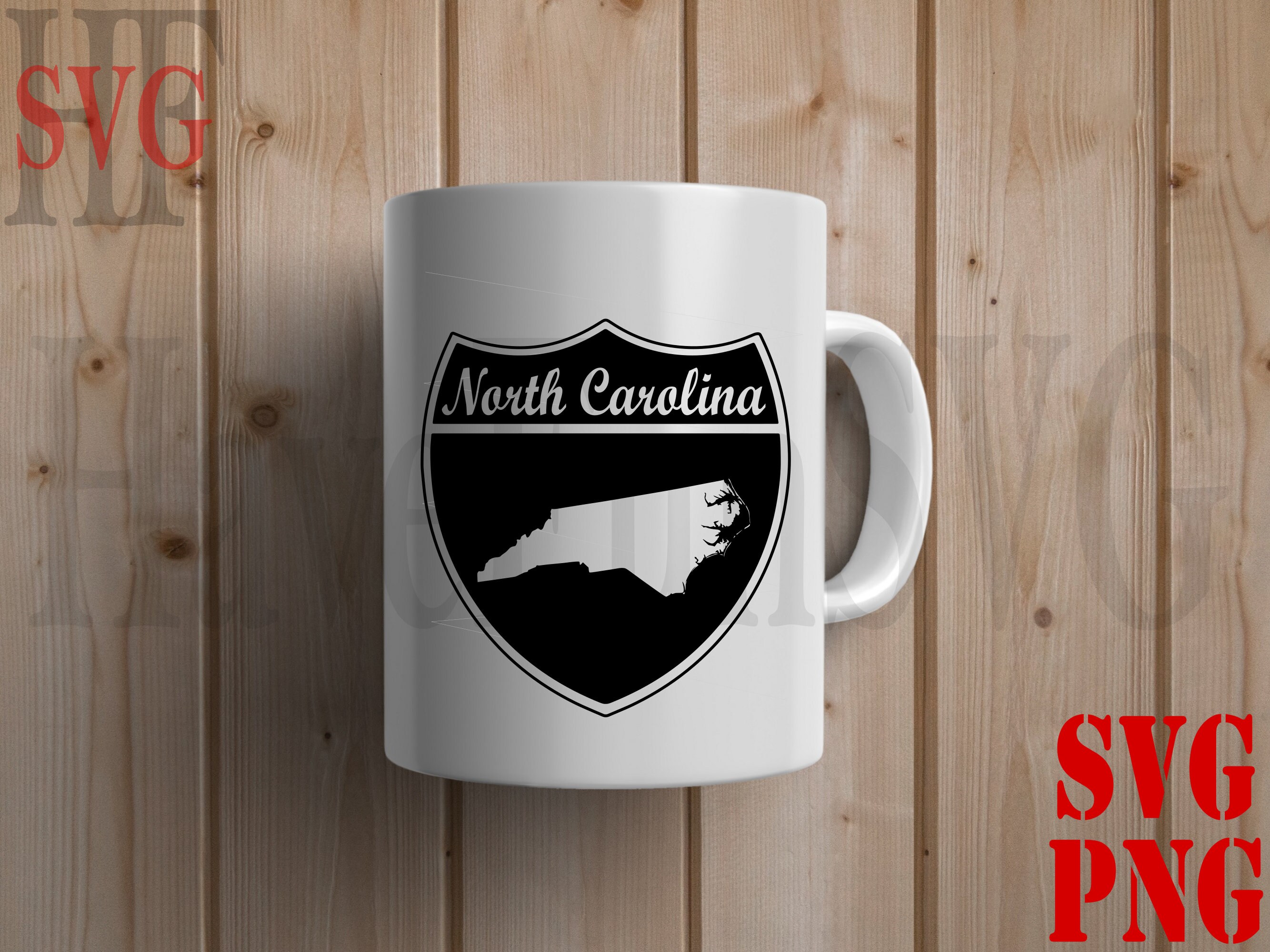 North Carolina State Design Shirt Mug SVG PNG NC Digital - Etsy