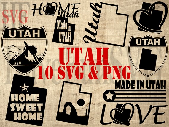 Utah State Digital Design SVG PNG Files Bundle Instant | Etsy