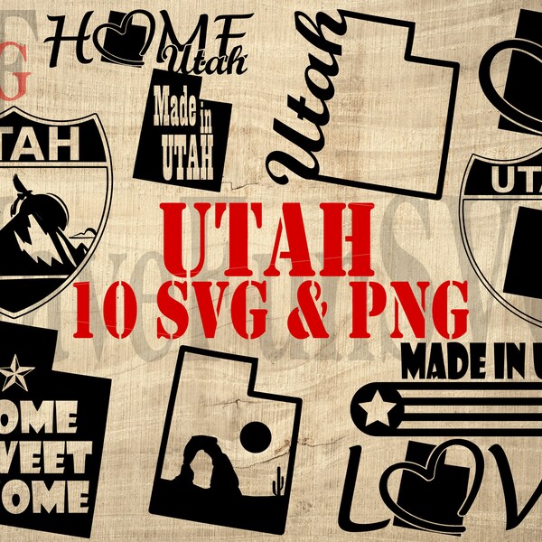 Utah Map Svg - Etsy