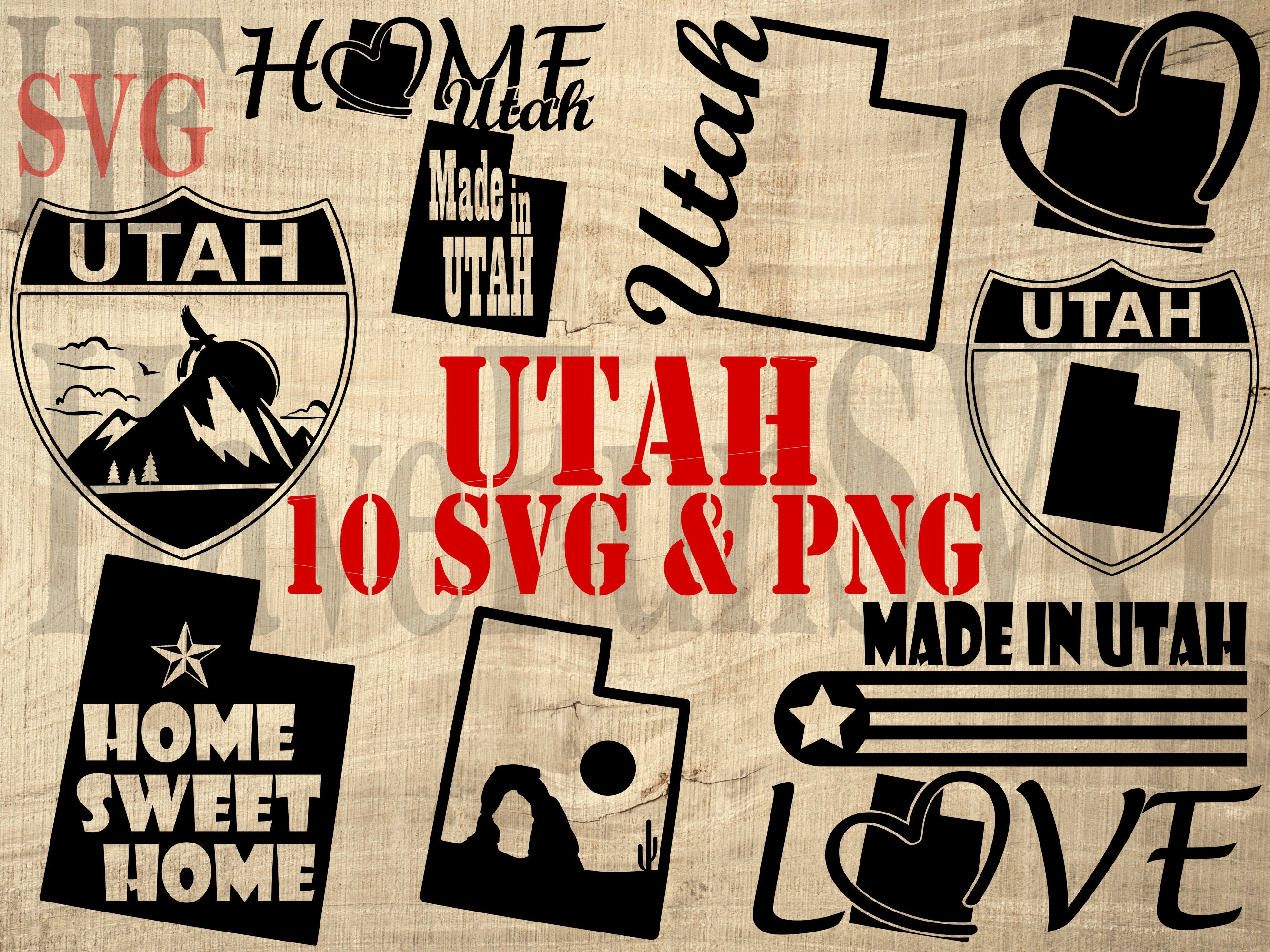 Utah State Digital Design SVG PNG Files Bundle Instant Download Shirt ...