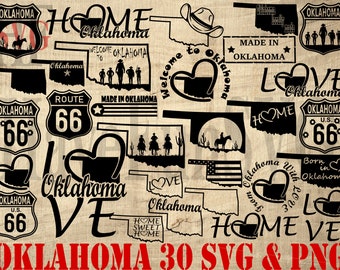 Oklahoma State Digital Design SVG PNG Instant Download Files Bundle ...