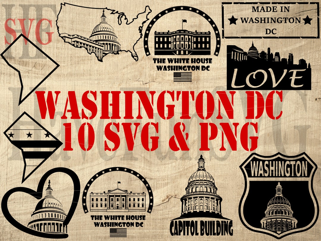 Washington DC City Vector SVG PNG Digital Files Instant Download Bundle ...