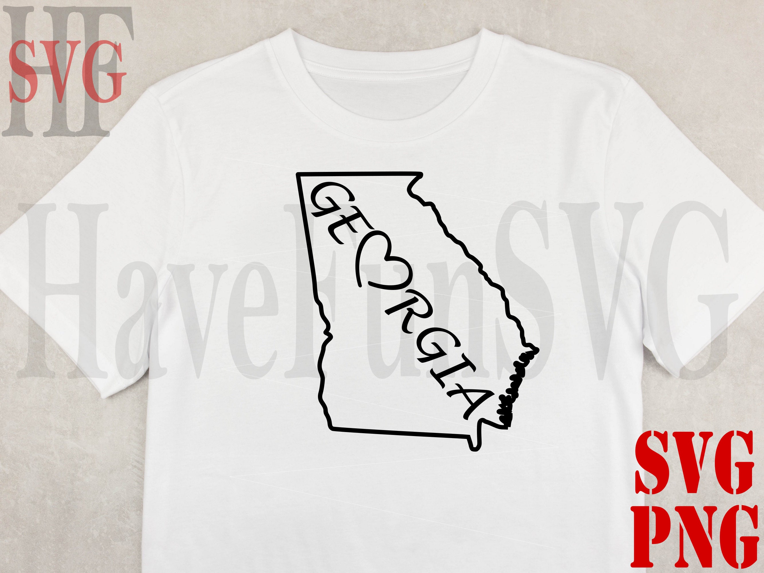 Georgia USA State 30 SVG PNG Bundle Outline Shape Clipart T-shirt ...