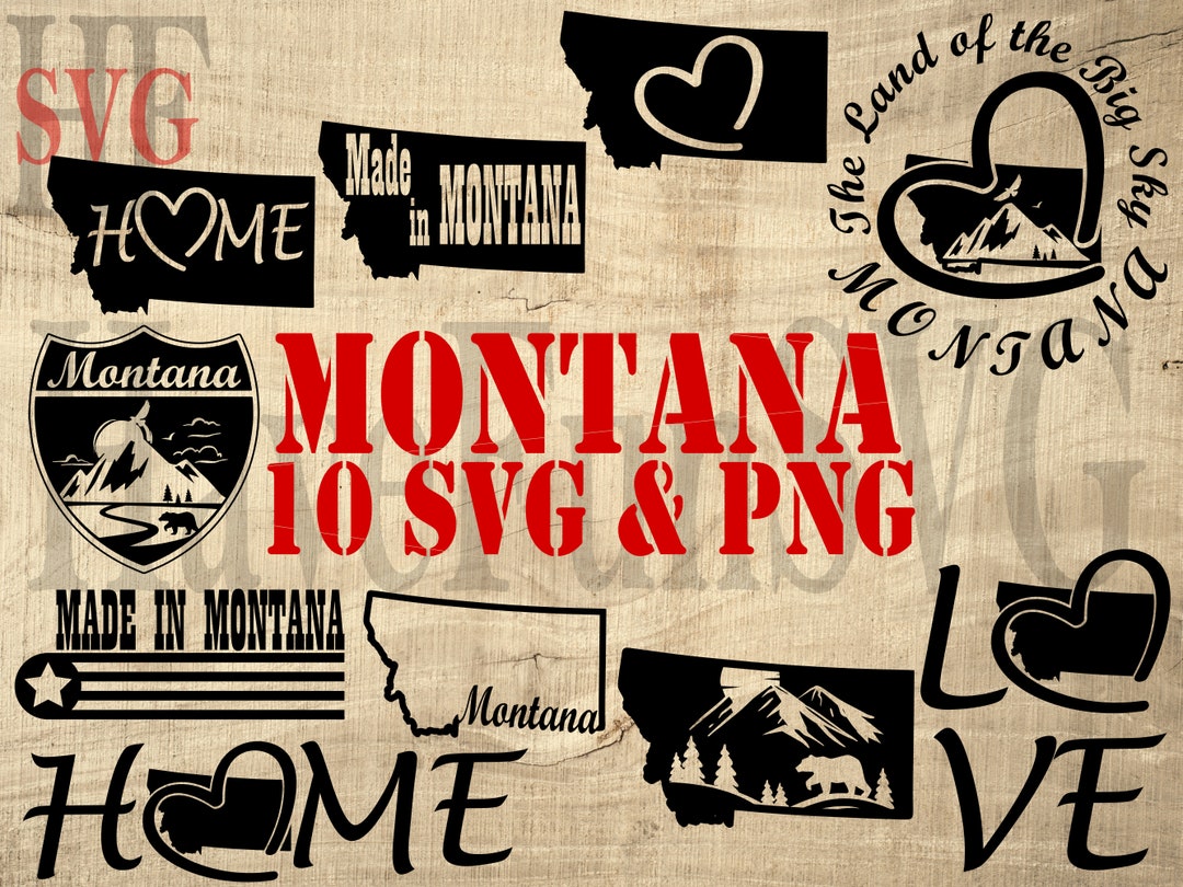 Montana USA State 10 SVG PNG Instant Download Digital Files Bundle Cut ...