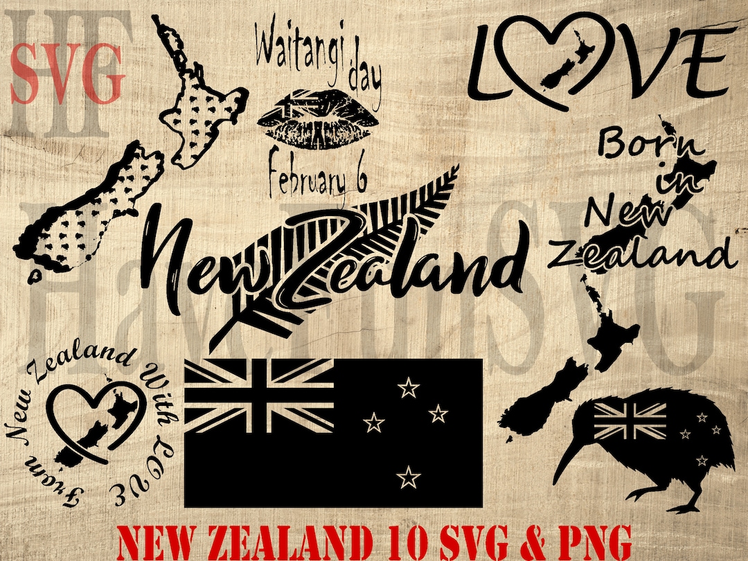 New Zealand SVG PNG Bundle (digital Download) - Etsy