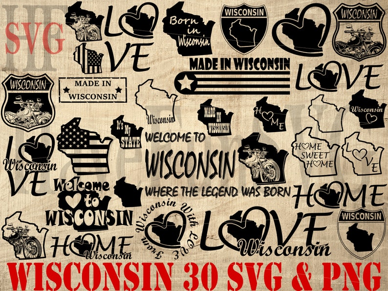 Wisconsin State Shirt Design 30 SVG PNG Vector Digital Download Files ...