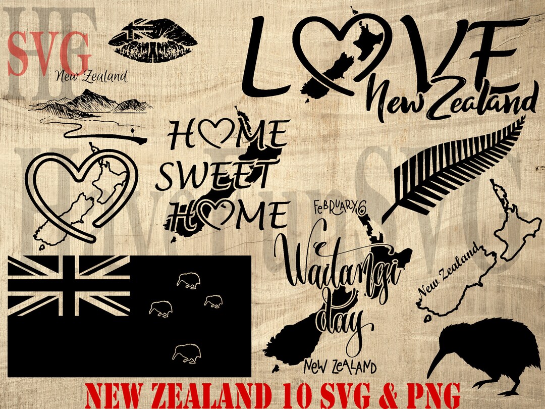 New Zealand Shirt Designs SVG PNG Vector Digital Download Files Bundle ...