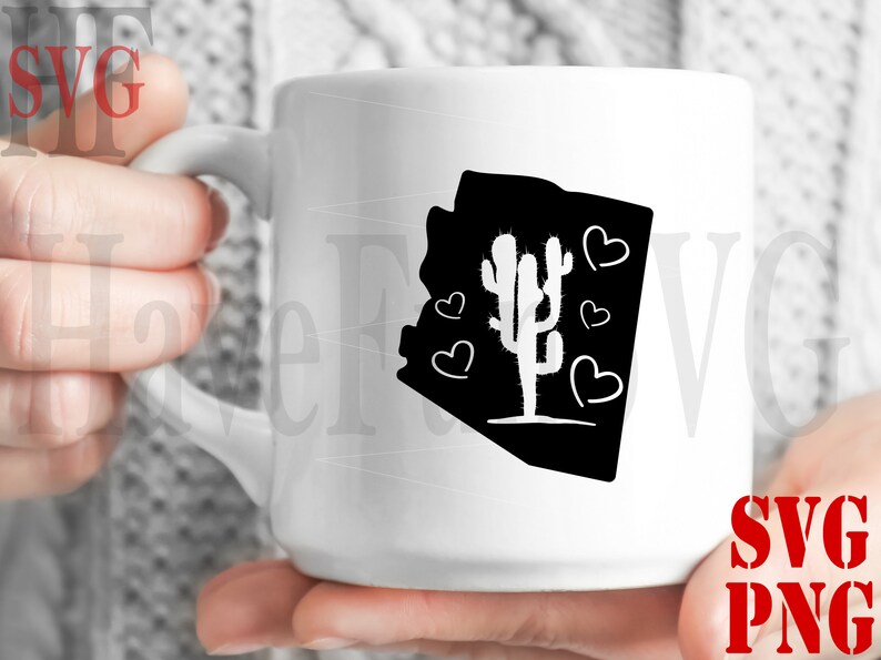 Arizona Bundle of 10 SVG PNG Instant Download Files Outline State Shape ...