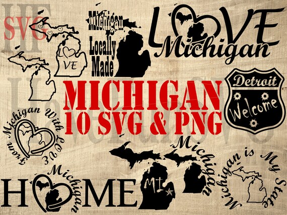 Michigan 10 Instant Download Files Bundle SVG PNG Cutting - Etsy