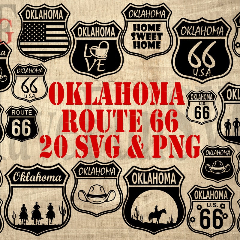 Route 66 Map Oklahoma - Etsy