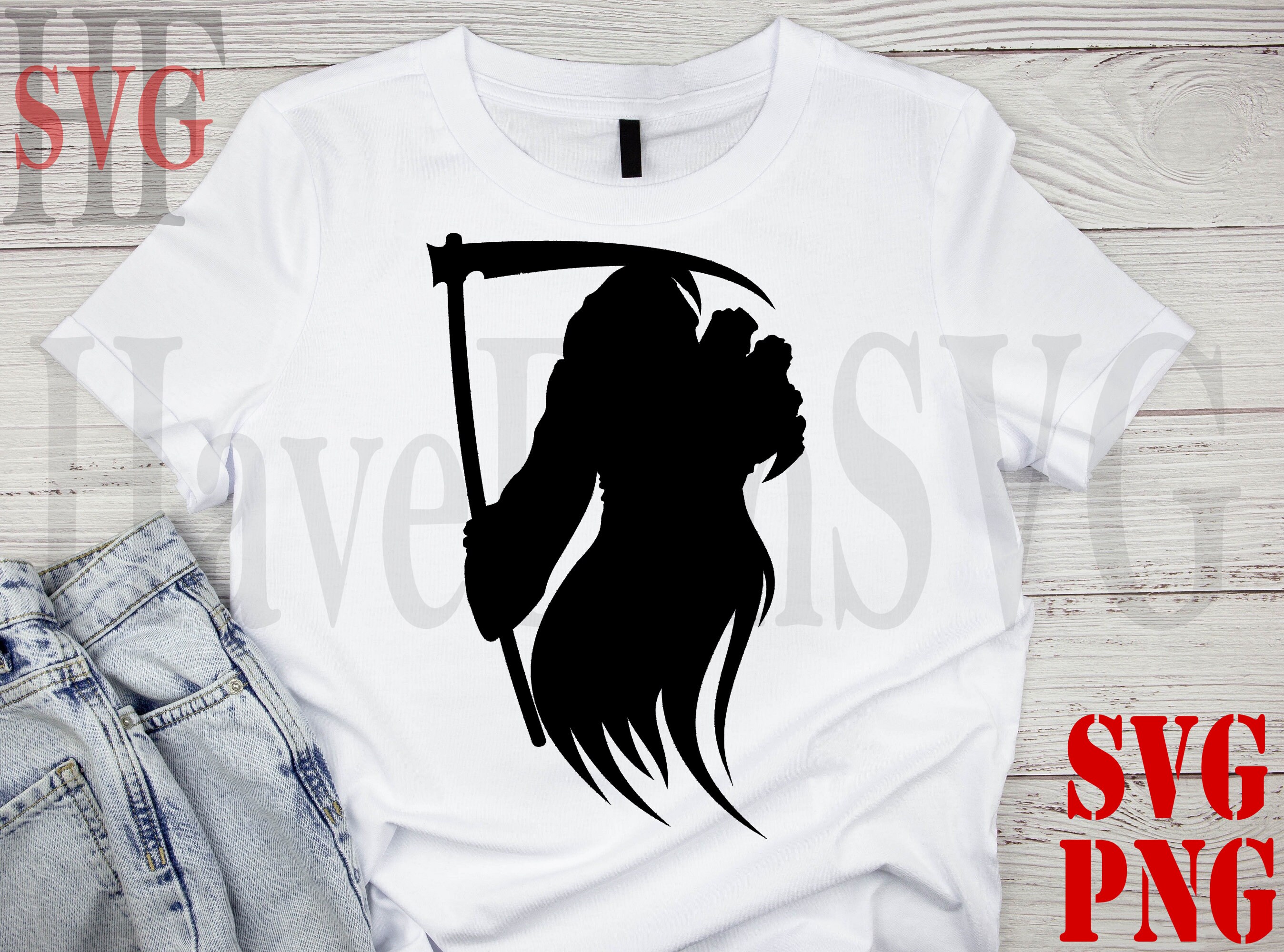 Grim Reaper Silhouettes SVG PNG Vector Print Files Instant Digital ...