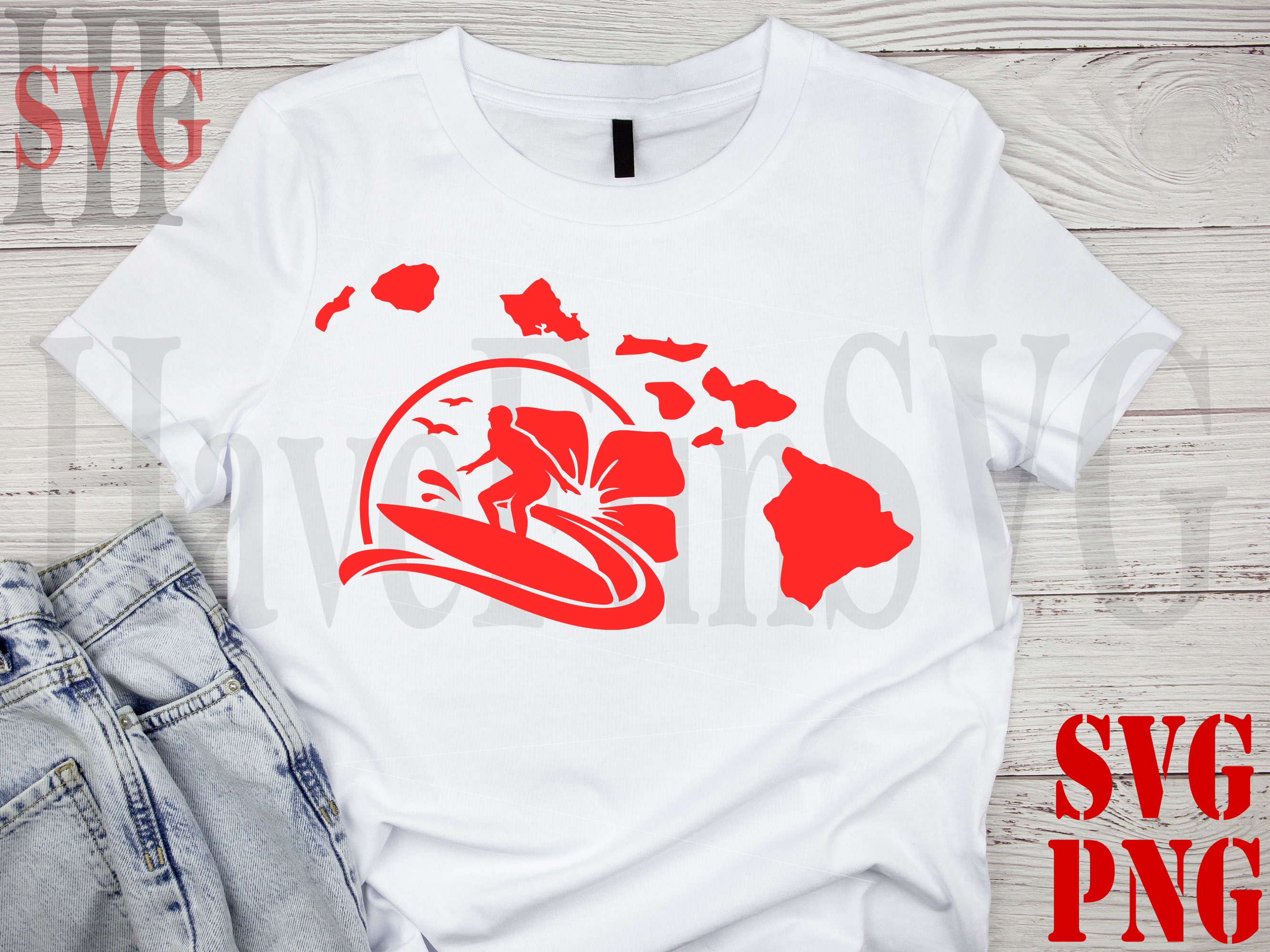 Hawaii Aloha State SVG PNG Vector Files Bundle Shirt Design Print ...