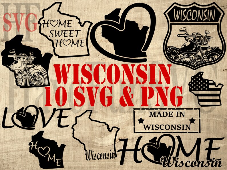 Wisconsin State Shirt Design SVG PNG Vector Print Digital Download ...