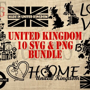 United Kingdom 10 SVG PNG Instant Download Files Bundle - Etsy
