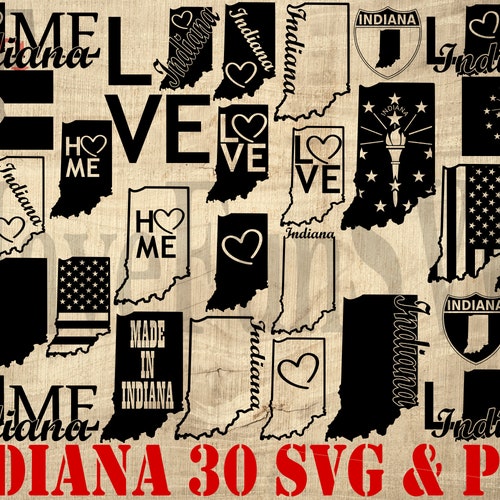 Indiana State SVG Bundle Instant Download Commercial Use - Etsy