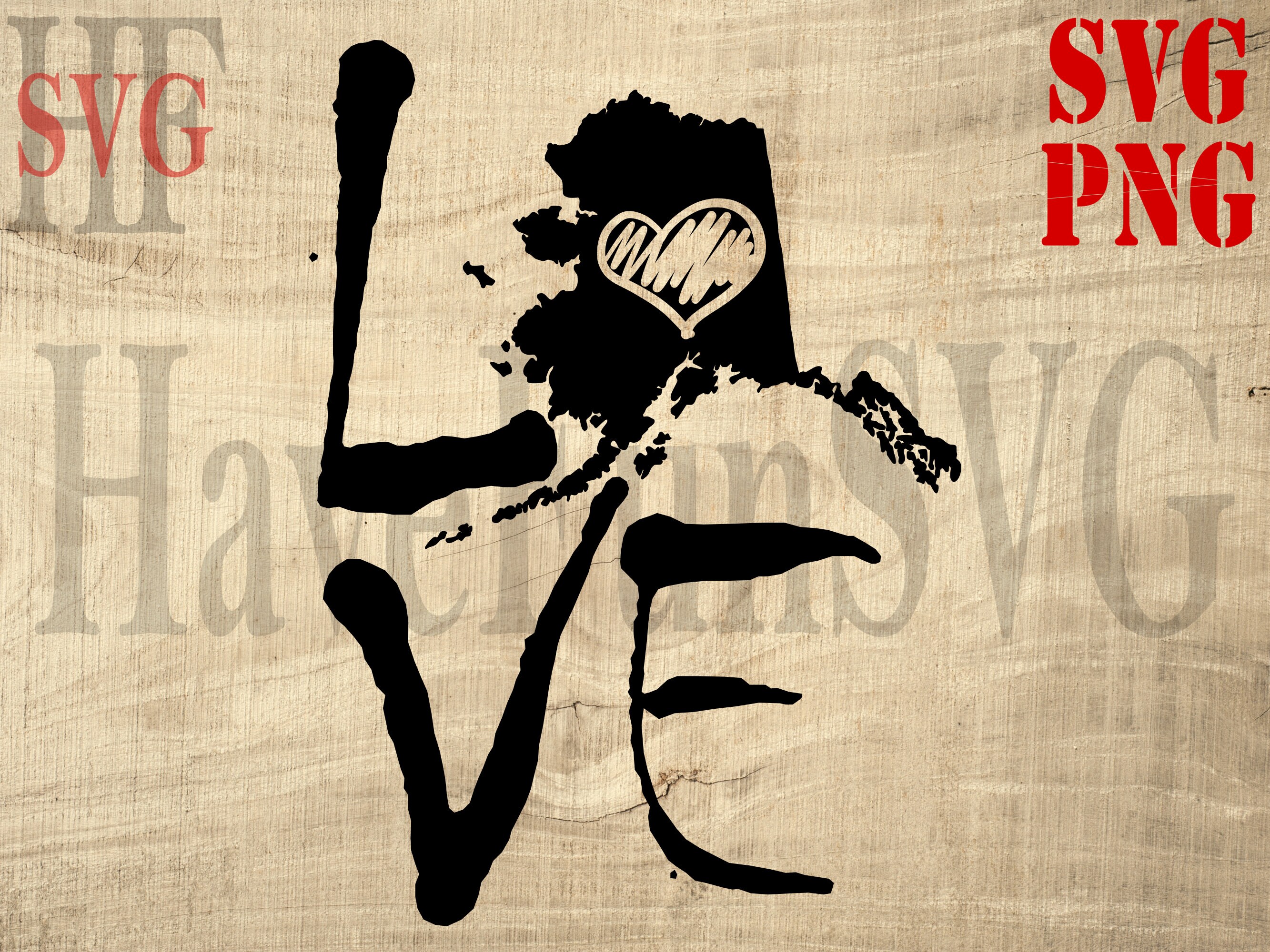 Alaska Love SVG PNG Instant Download Files Cricut Laser Cut - Etsy