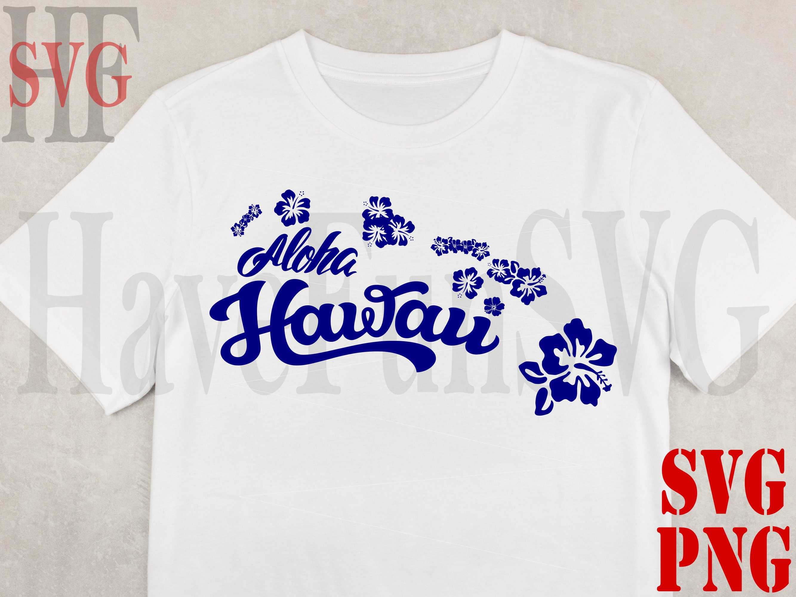 Hawaii Aloha State SVG PNG Files Bundle Print Vector Outline Shape ...