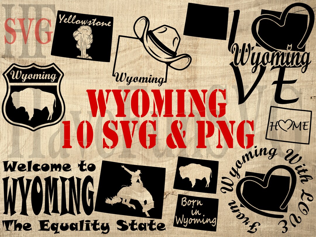 Wyoming State Shirt Design SVG PNG Print Digital Download Files Bundle ...