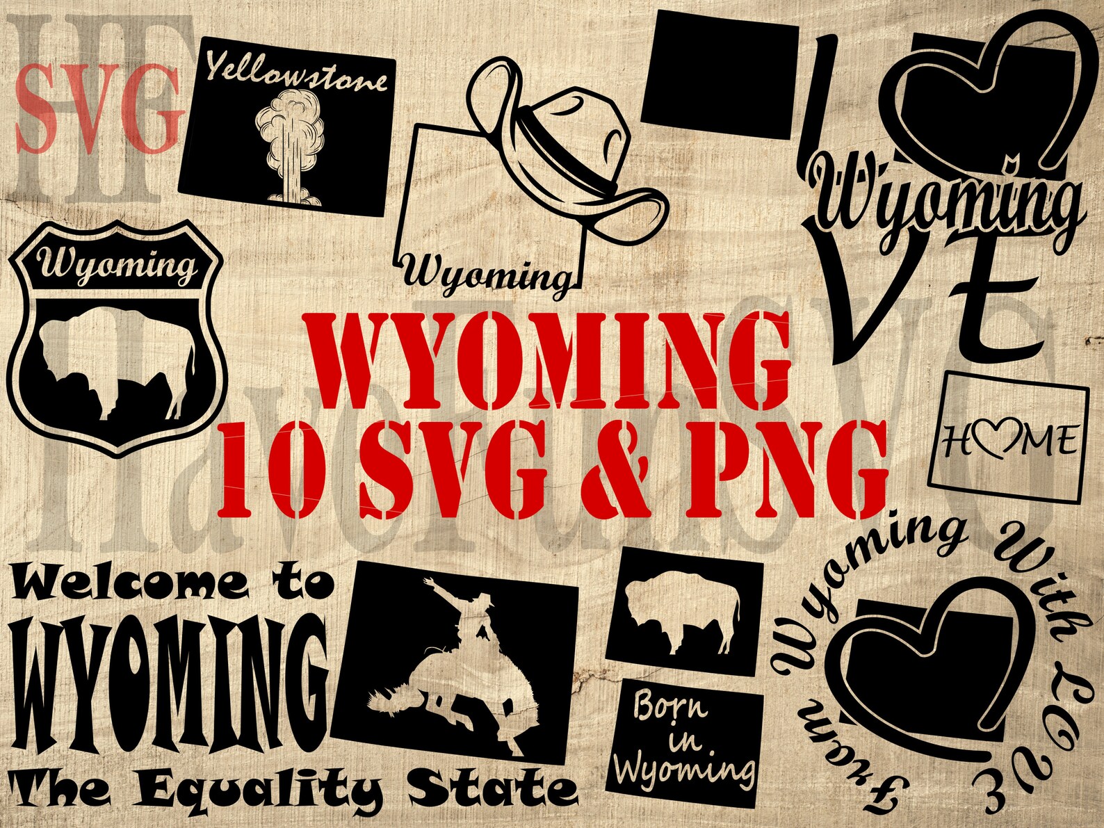 Wyoming State Shirt Design SVG PNG Print Digital Download Files Bundle ...