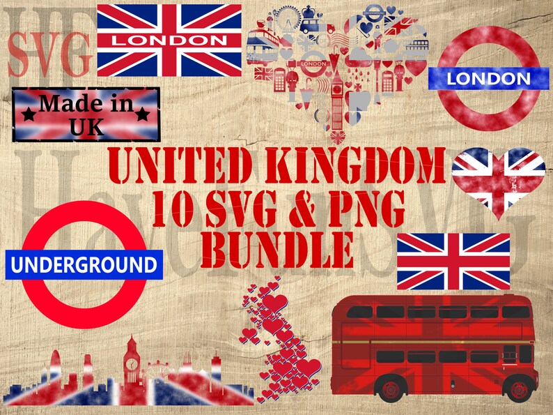 UK 10 SVG PNG Instant Vector Print Download Files Bundle England Great ...