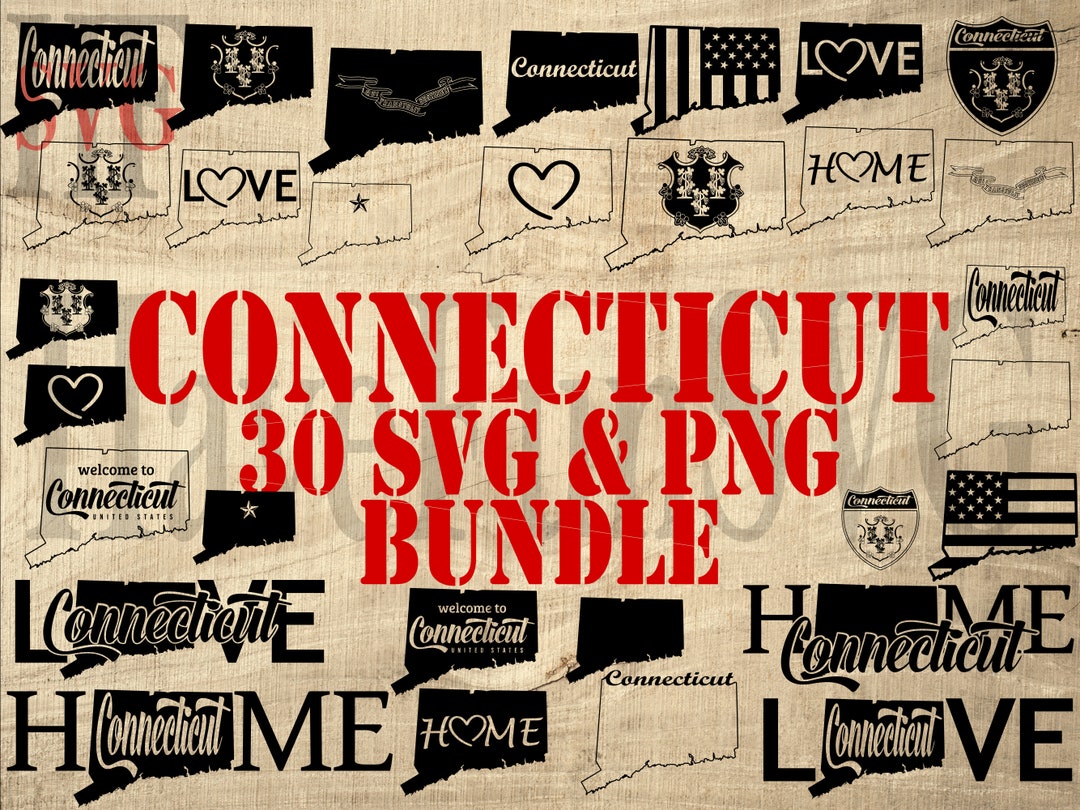 Connecticut State 30 Svg Png Files Bundle Cut Cutting Machine Cricut ...