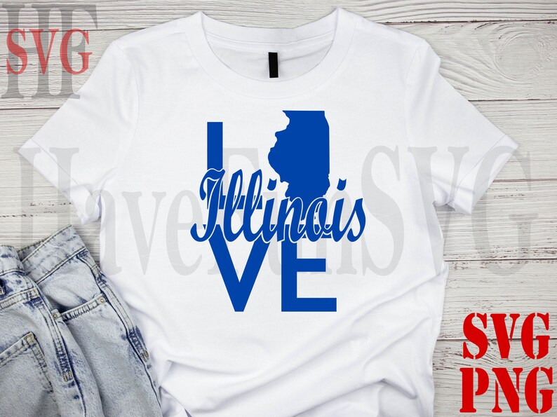 Illinois State USA SVG PNG Instant Download Files Bundle - Etsy