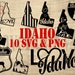 Idaho State 10 SVG PNG Instant Download Files Bundle Cutting Machine ...