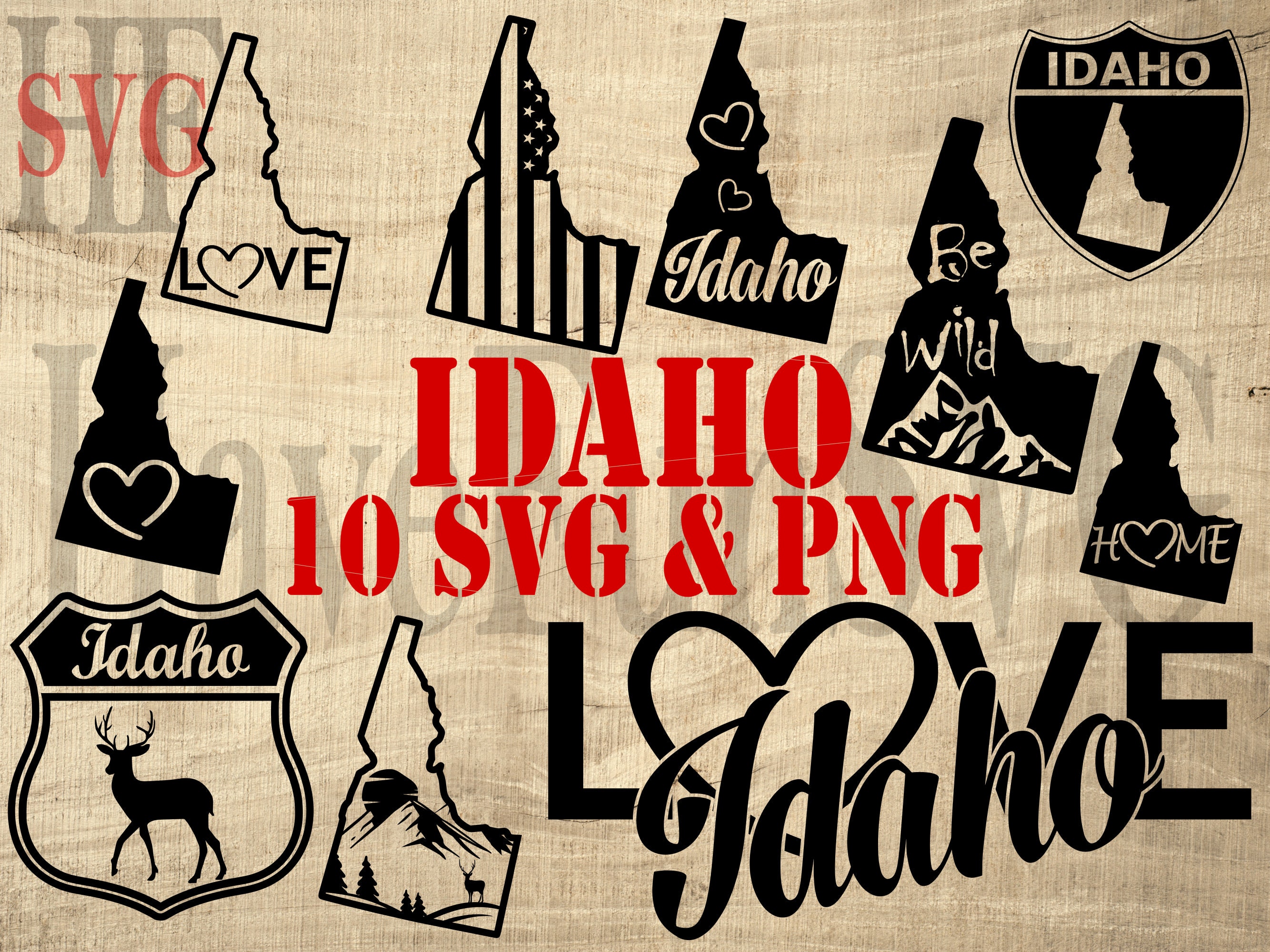 Idaho State 10 SVG PNG Instant Download Files Bundle Cutting Machine ...