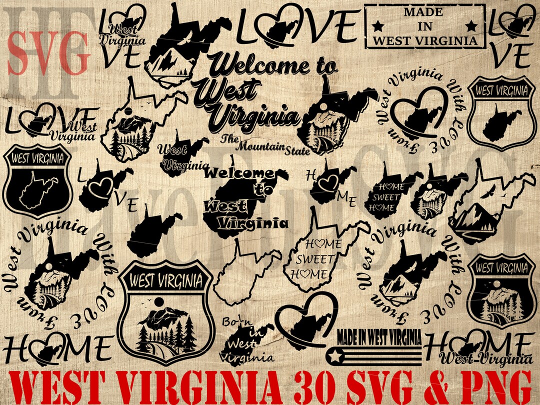 West Virginia State Shirt Design SVG PNG Bundle (digital Download) - Etsy