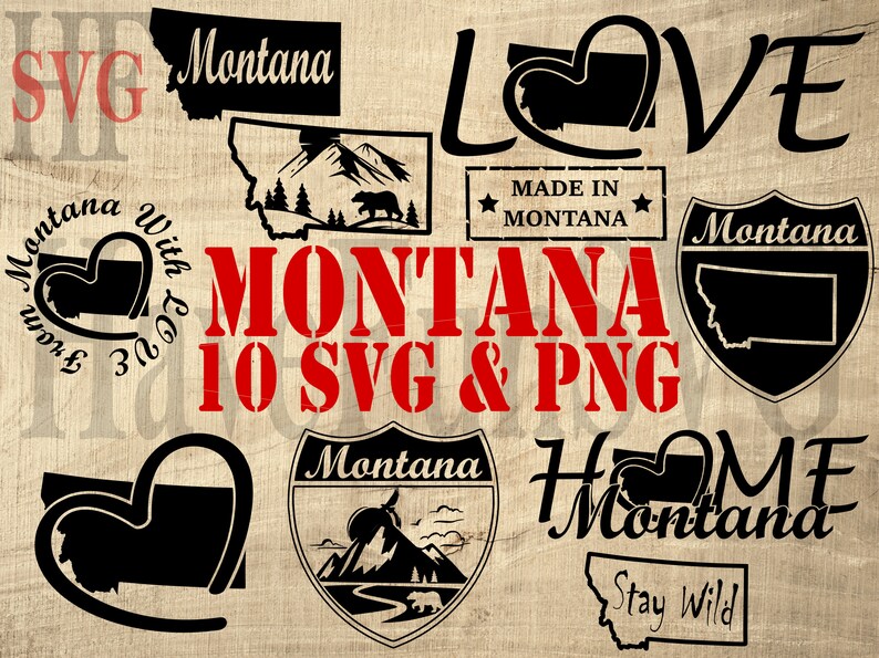 Montana 10 Instant Download Digital Files SVG PNG Bundle Cut Cutting ...