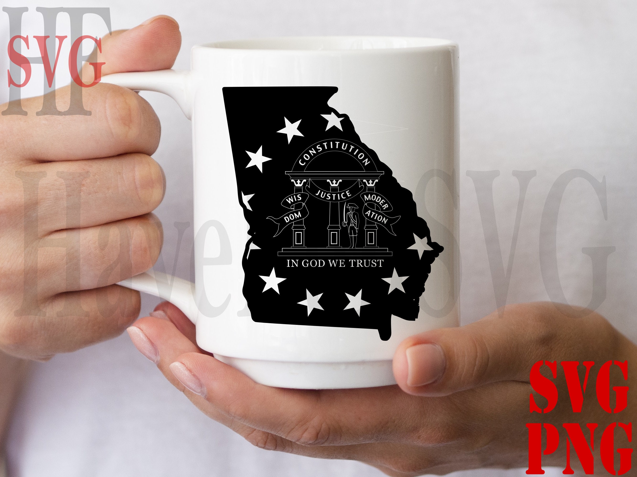 Georgia USA State 10 SVG PNG Bundle Outline Shape Clipart T-shirt ...