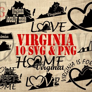 Virginia State Home Love Designs SVG PNG Vector Digital Download Files ...