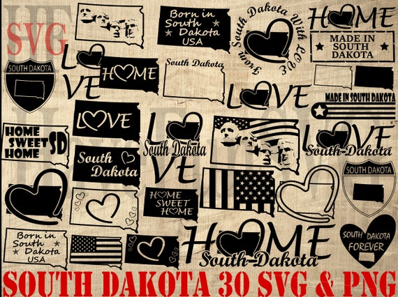 South Dakota SVG PNG 30 Files Bundle State Digital Design - Etsy