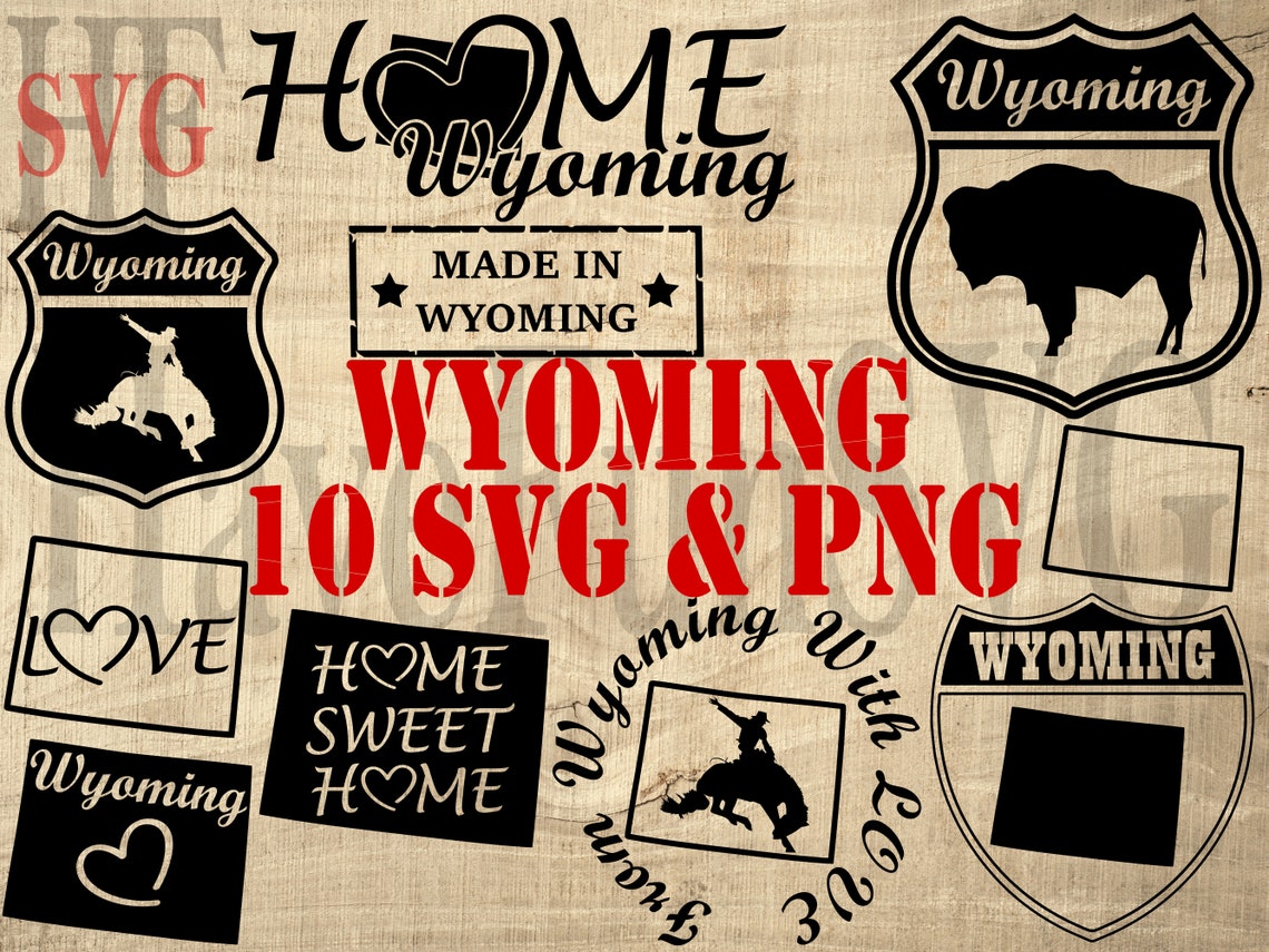 Wyoming State SVG PNG Print Digital Download Files Bundle Shirt Design ...