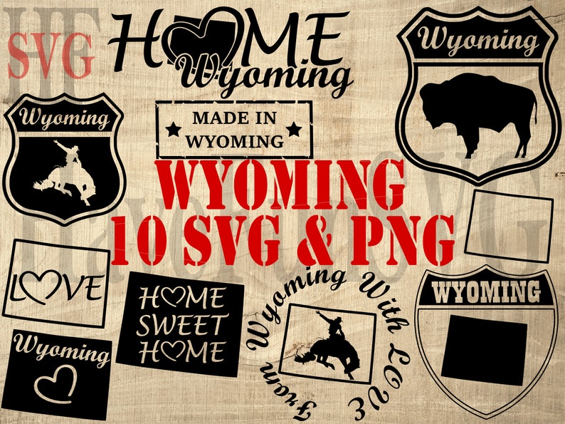 Wyoming State SVG PNG Print Digital Download Files Bundle Shirt Design ...