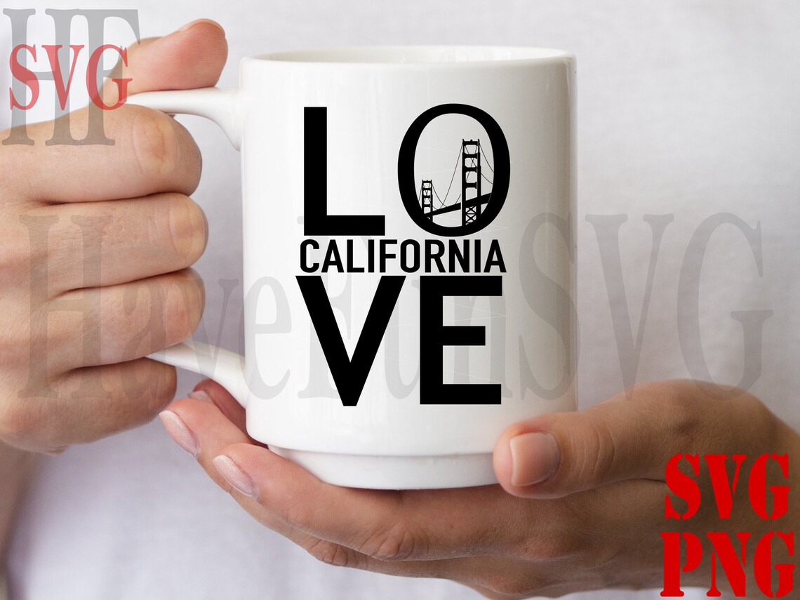 Love California State Style Clipart Logo 4 Svg Png Instant - Etsy