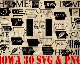 Iowa State USA 10 SVG PNG Instant Download Files Bundle Cricut | Etsy