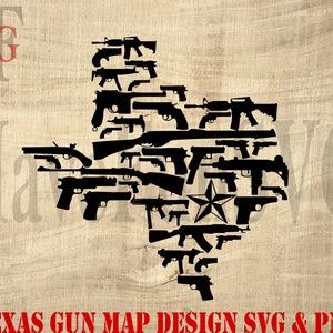 Texas Map Gun Guns Shirt Design SVG PNG Digital Download Files Bundle ...
