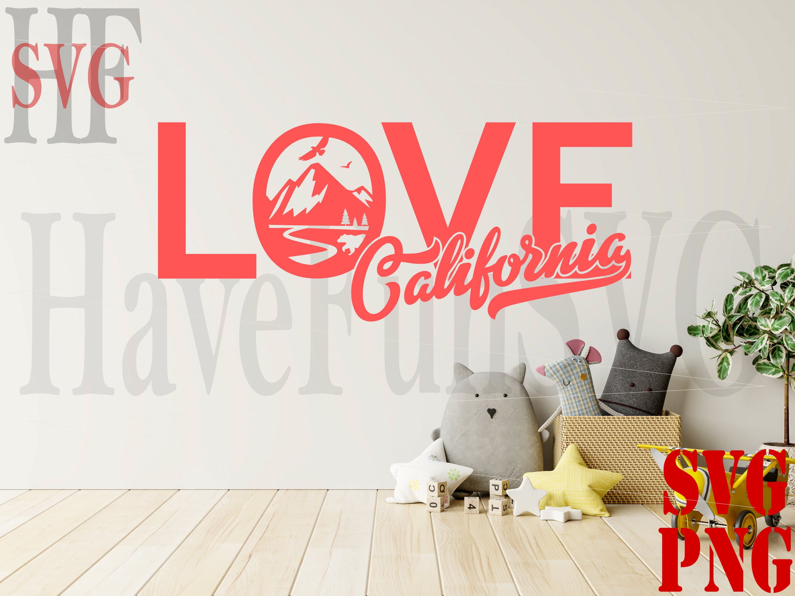 Love California State Style Clipart Logo 4 Svg Png Instant - Etsy