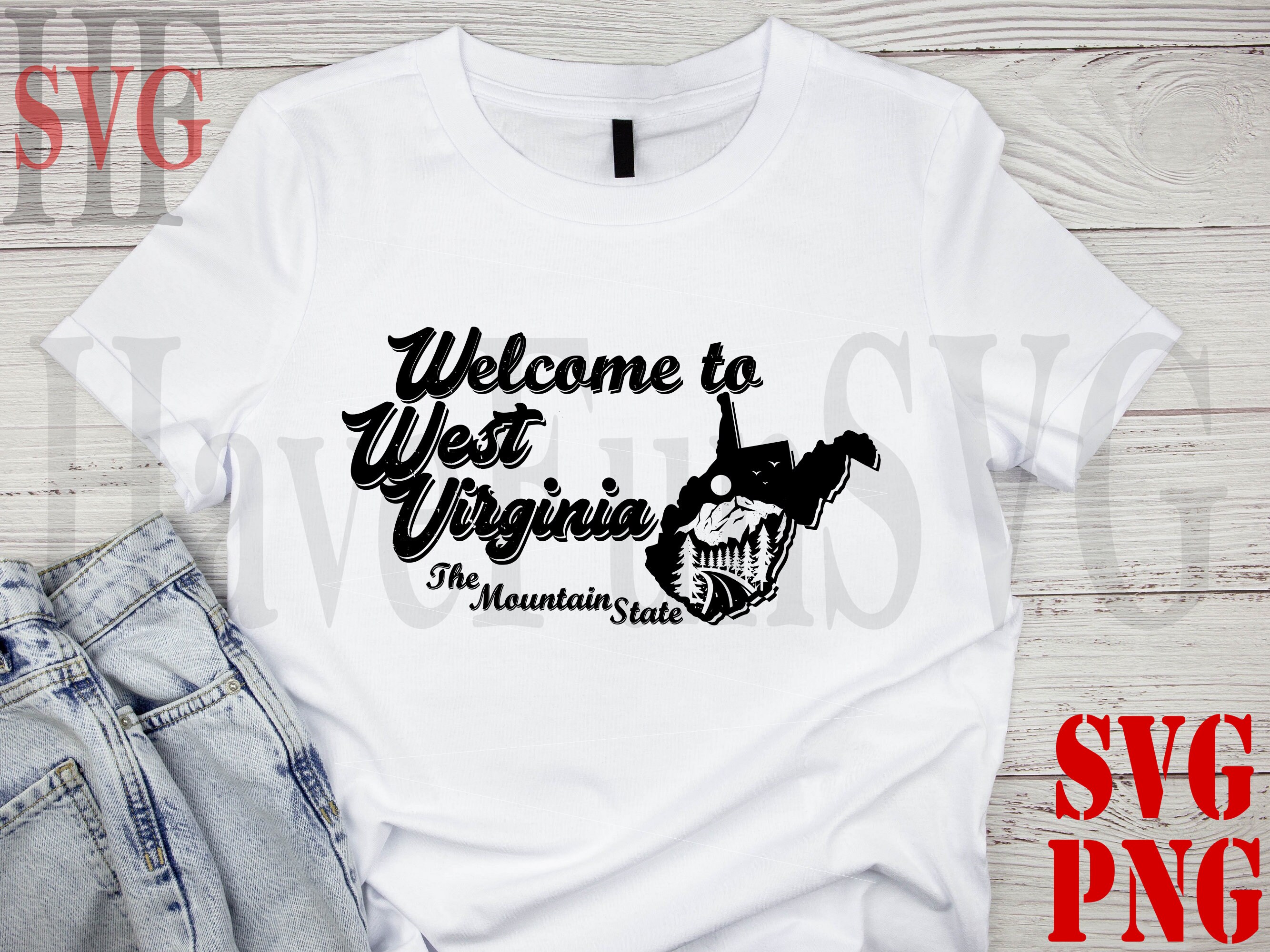West Virginia State Shirt Design SVG PNG Digital Download Files Bundle ...