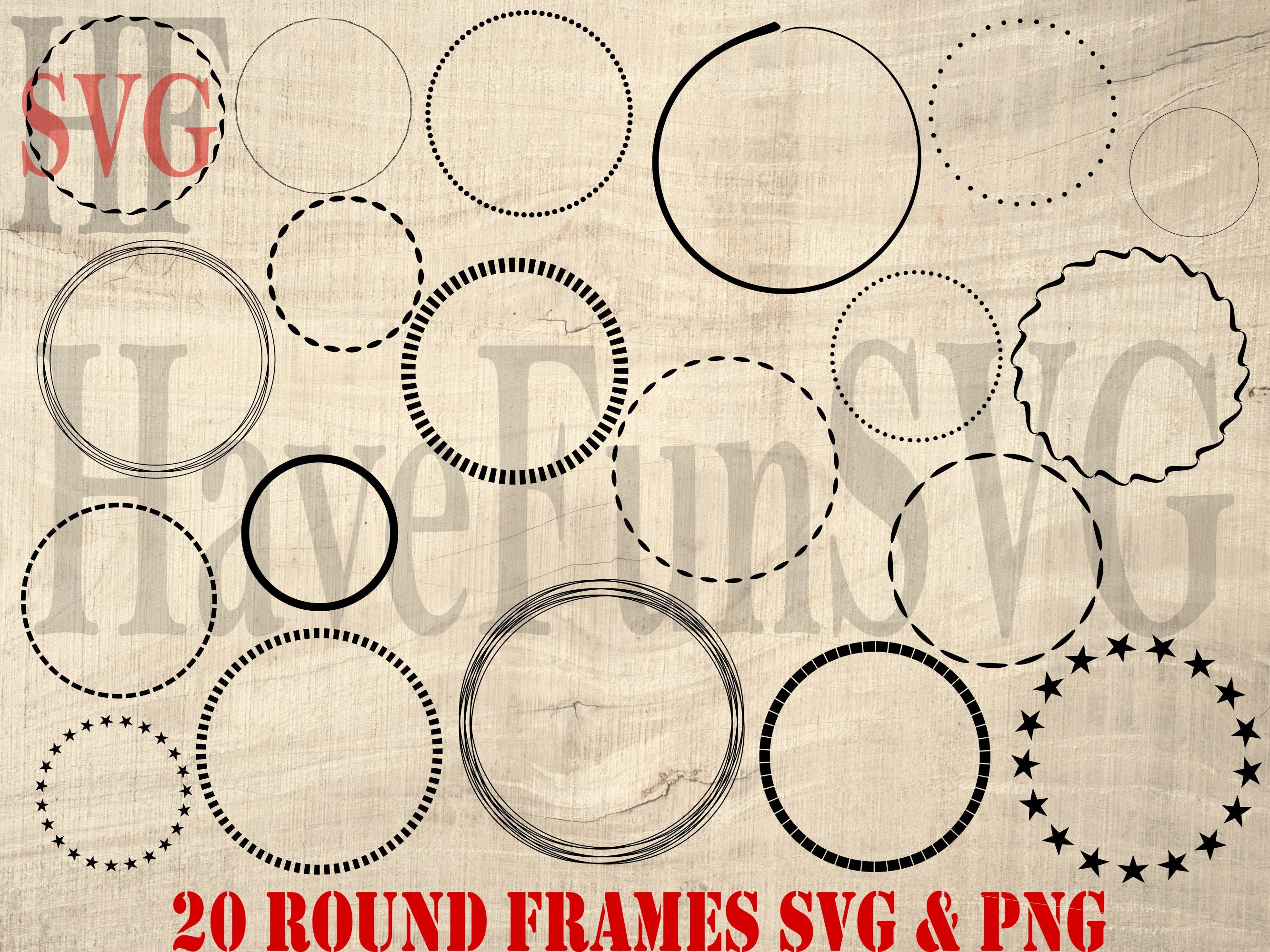 Circle Frames SVG Bundle: Round Border Designs (digital Download) - Etsy