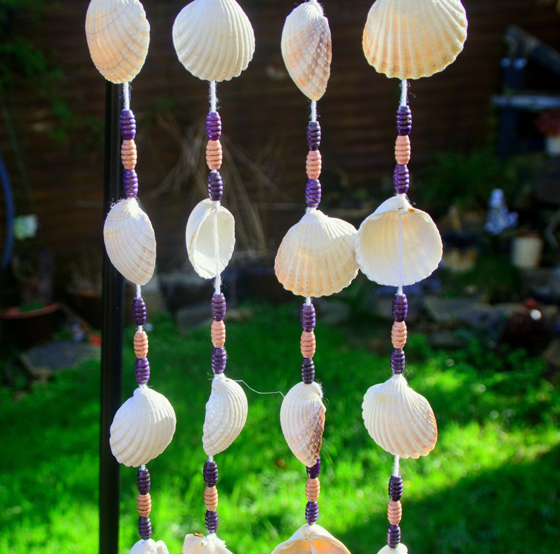 Irish Cockle Shell Wind Chime With Natural Drift Wood Beach Home Decor ...