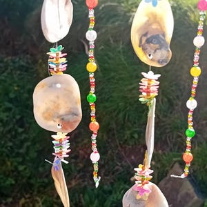 Irish Oyster Shell Wind Chime With Sea Worn Drift Wood. Beach & Home ...