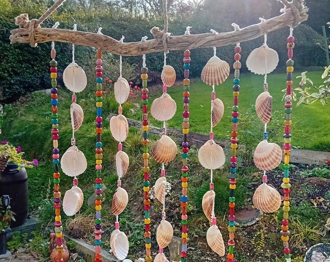 Large Irish Cockle Shell Wind Chime With Unique Sea Worn Drift Wood ...