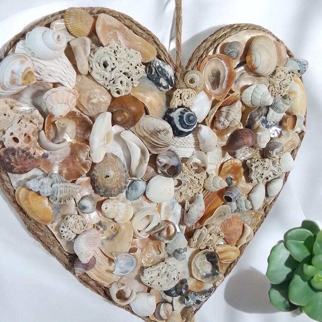 Irish Seashell Love Heart, Handmade Wall Hanging, Unique Engagement ...