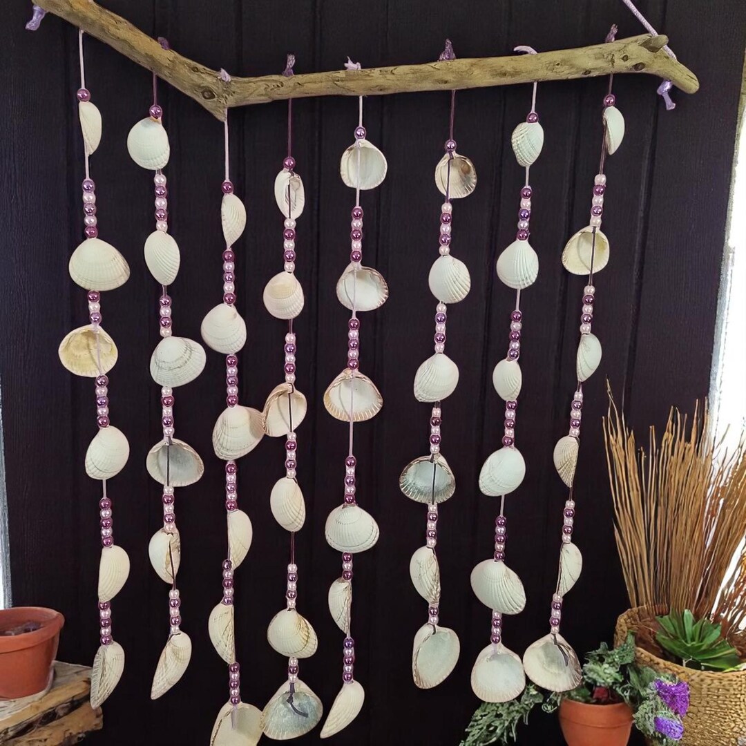 Irish Cockle Shell Wind Chime: Sea-worn Driftwood Mobile Decor - Etsy