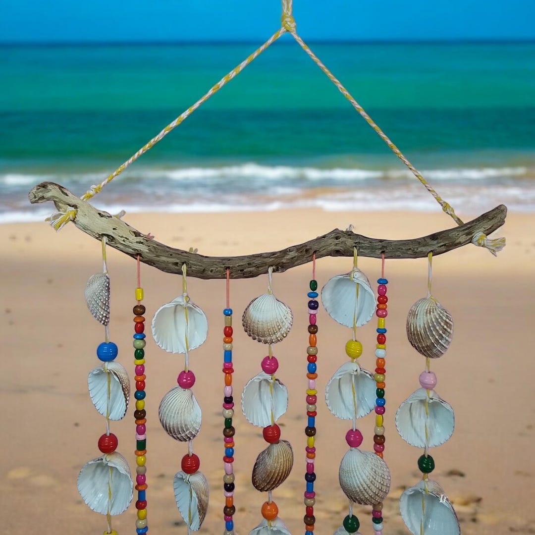 Irish Cockle Shell Wind Chime With Sea-worn Driftwood. Garden ...