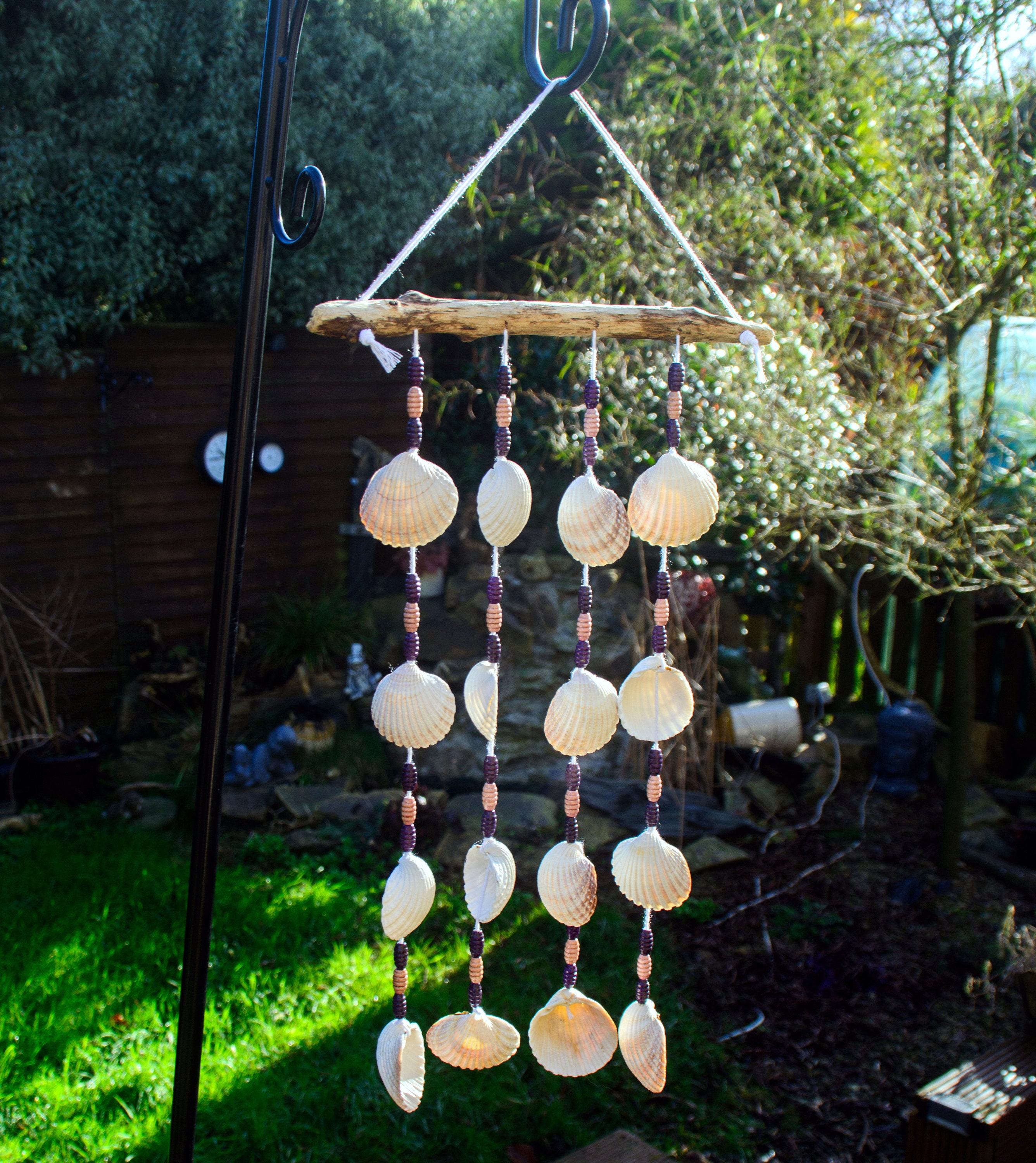 Irish Cockle Shell Wind Chime With Natural Drift Wood Beach Home Decor ...