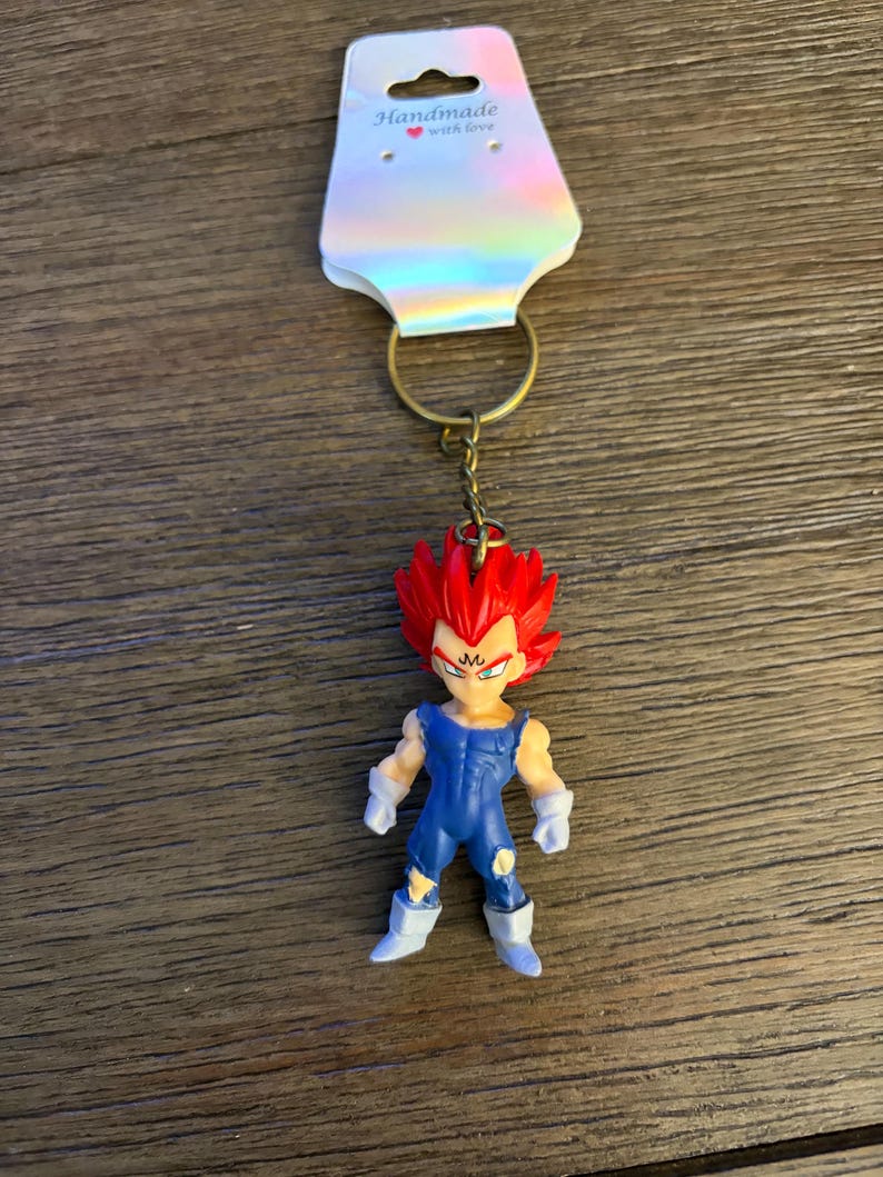 Majin (red Hair) Vegeta Super Saiyan (dragon Ball Z) Keychain - Etsy