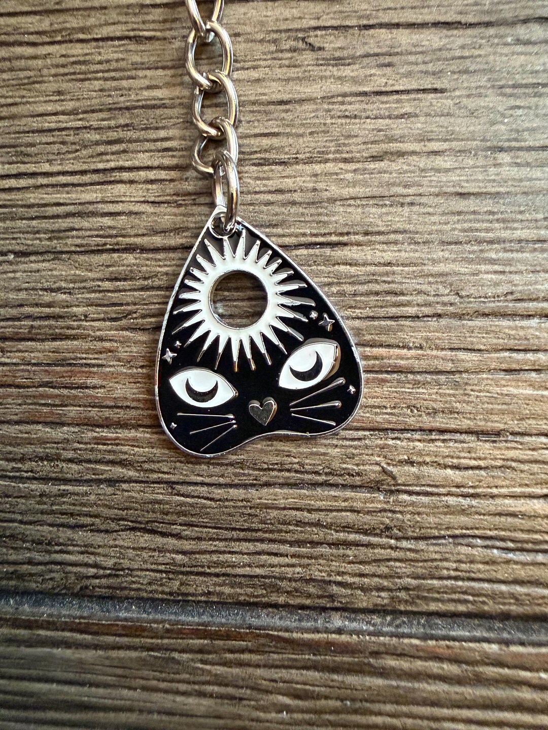 Black Cat (with Sun) OUIJA PLANCHETTE Keychain - Etsy